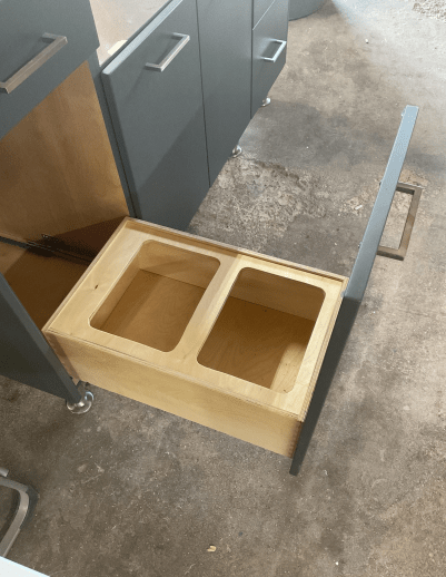 Precise Design Cabinetry - 1 Drawer 1 Door Cabinet with 2 Bin Garbage ...